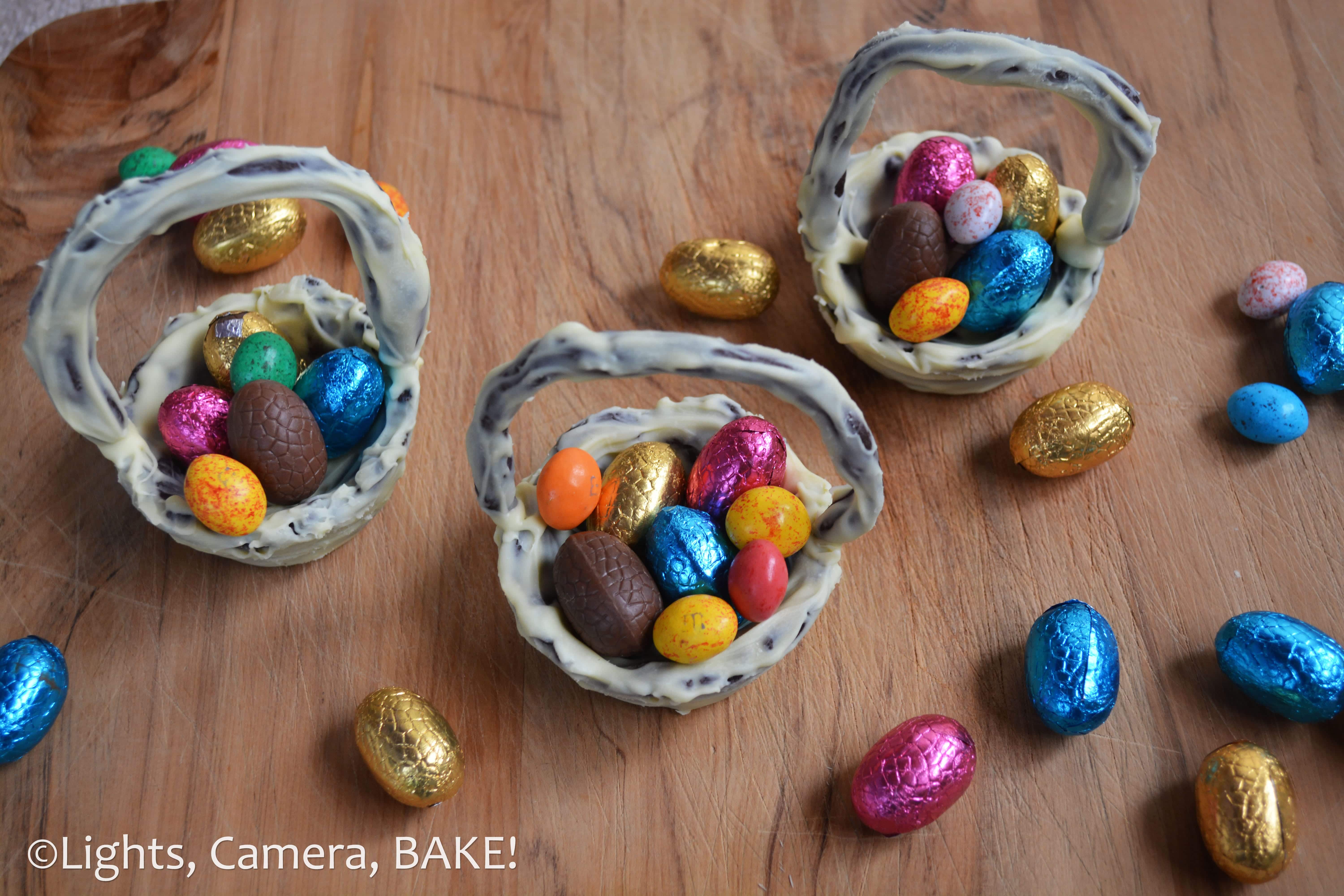 Rustic Chocolate Cookie Easter Baskets - Lights, Camera, BAKE!