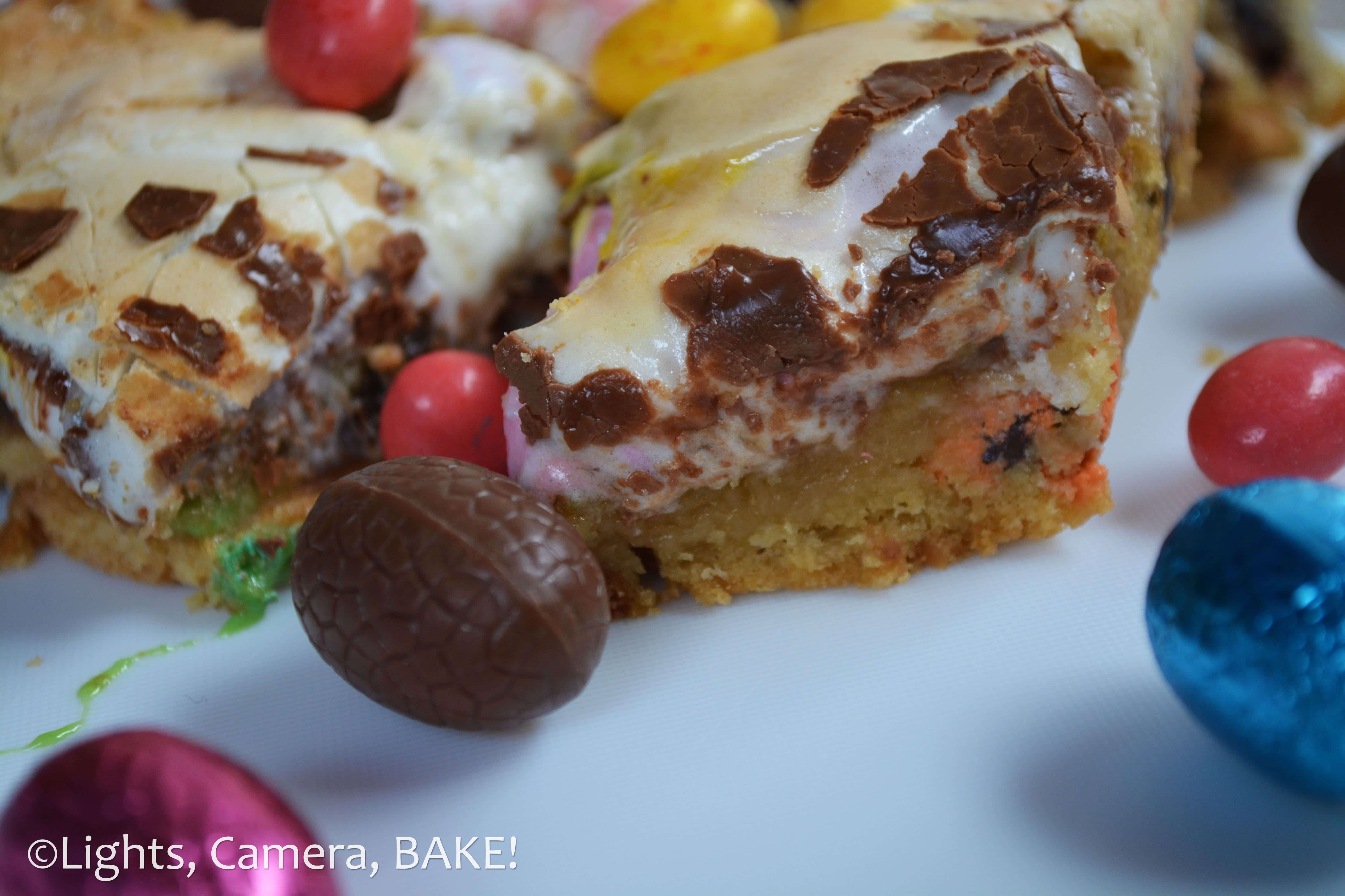 Messy Easter S'mores Bars - Lights, Camera, BAKE!