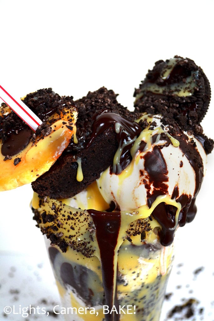 Chocolate Brownie Cookies and Cream Freak Shake - Lights, Camera, BAKE!