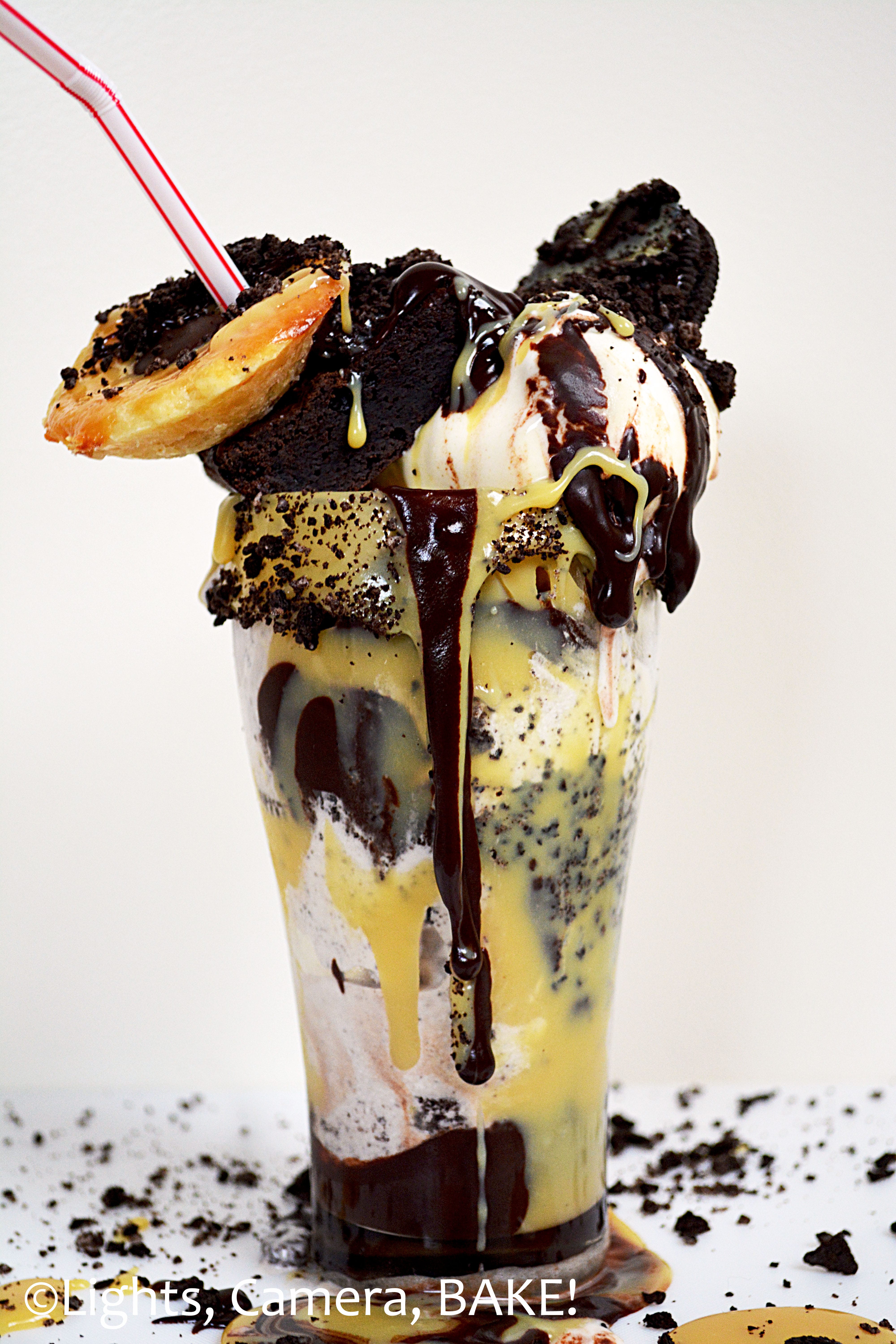Chocolate Brownie Cookies and Cream Freak Shake - Lights, Camera, BAKE!
