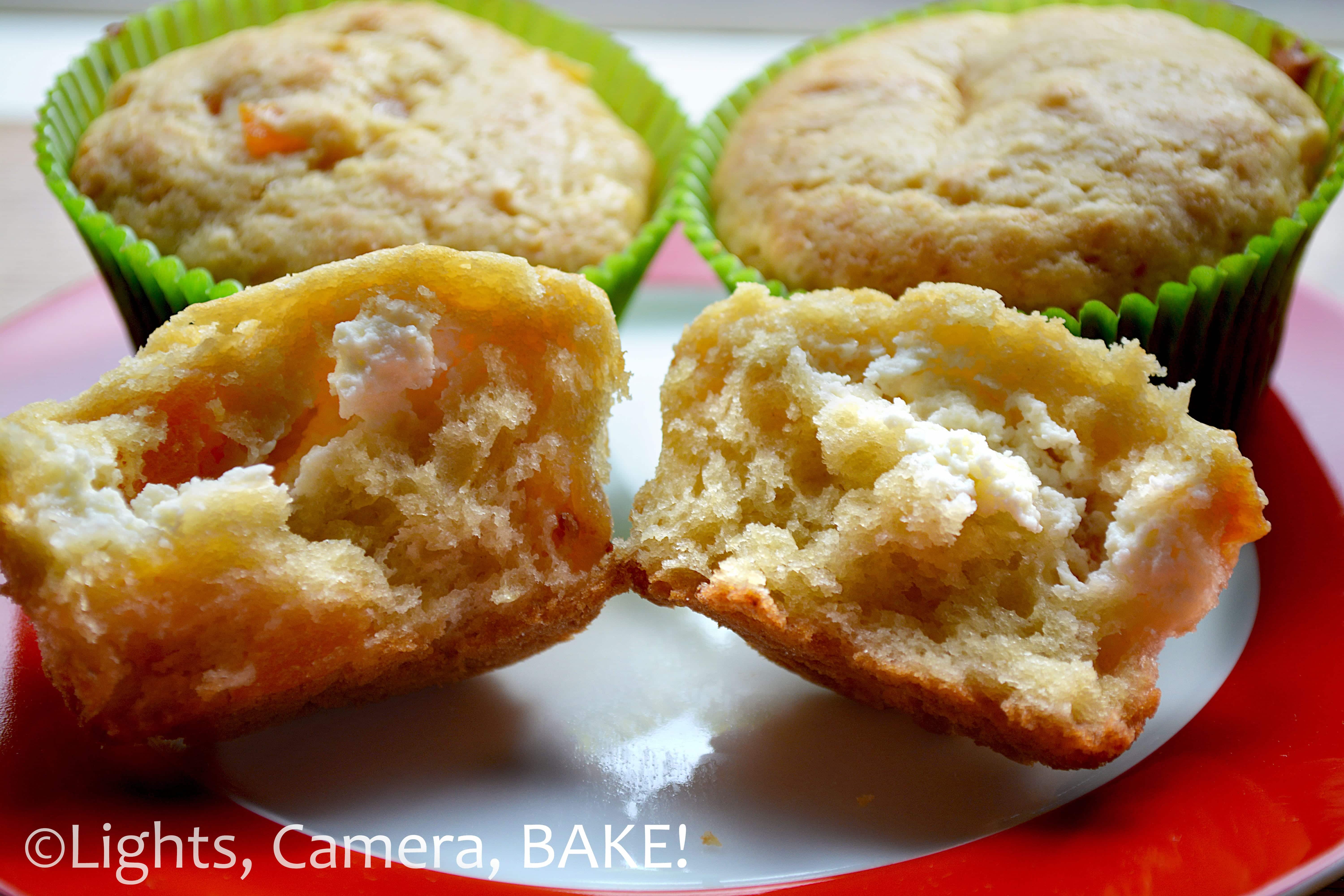 Apricot Cream Cheese Muffins - Lights, Camera, BAKE!
