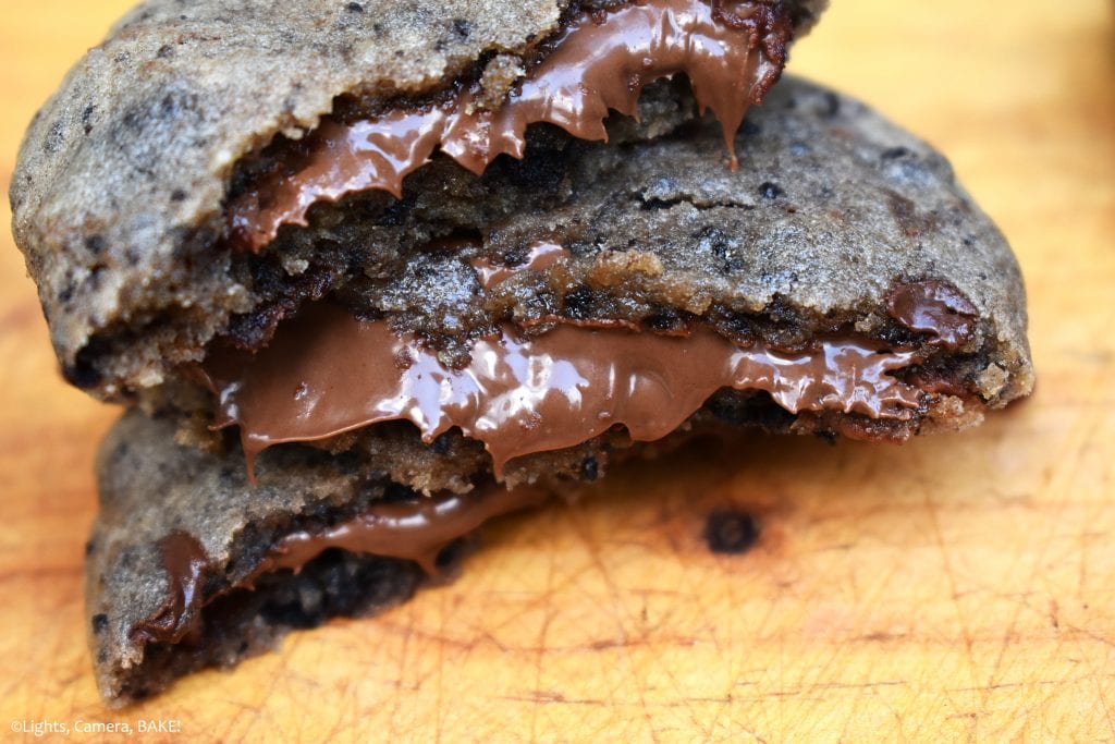 Nutella Stuffed Cookies and Cream Cookies - Lights, Camera, BAKE!