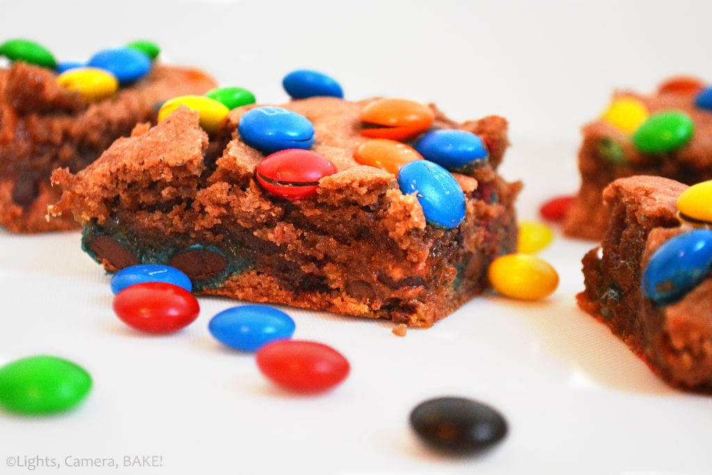 Salted Caramel M&M Slice - Lights, Camera, BAKE!