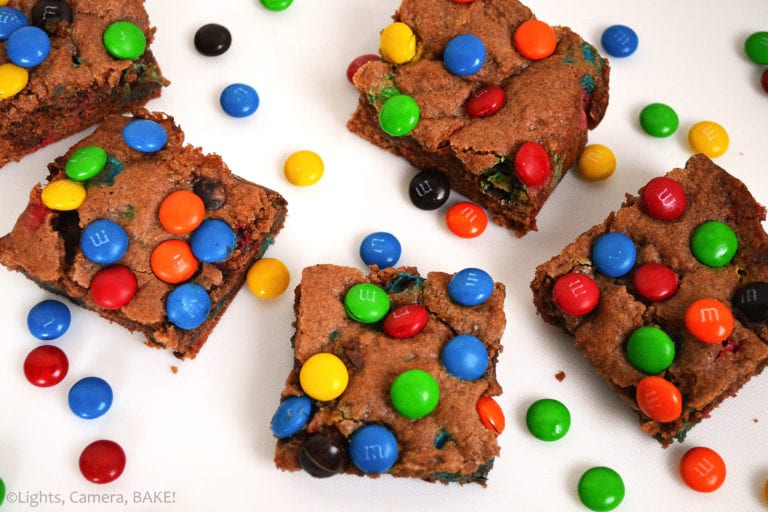 Salted Caramel M&M Slice - Lights, Camera, BAKE!