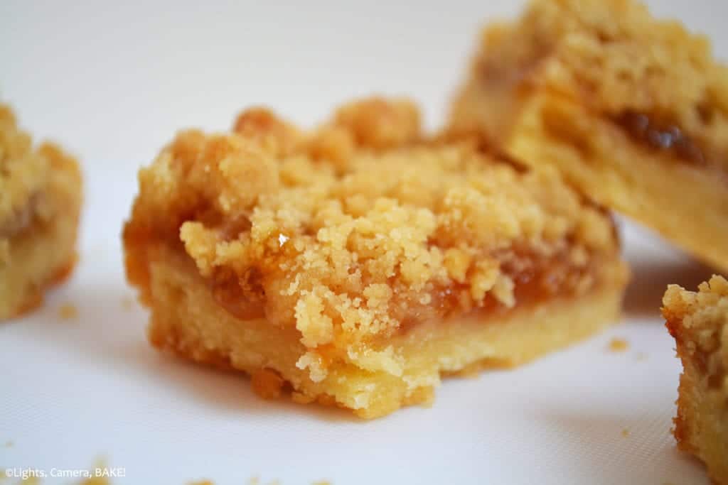 Apricot Shortbread Crumble Slice - Lights, Camera, BAKE!