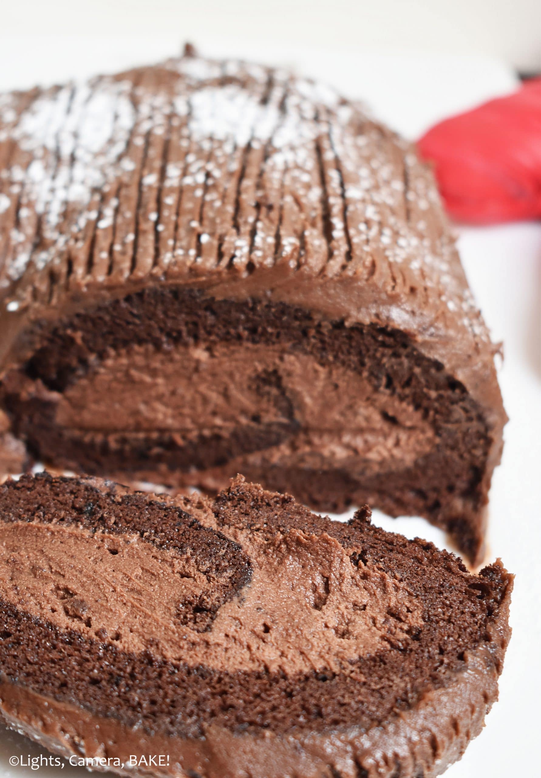Chocolate Yule Log - Lights, Camera, BAKE!