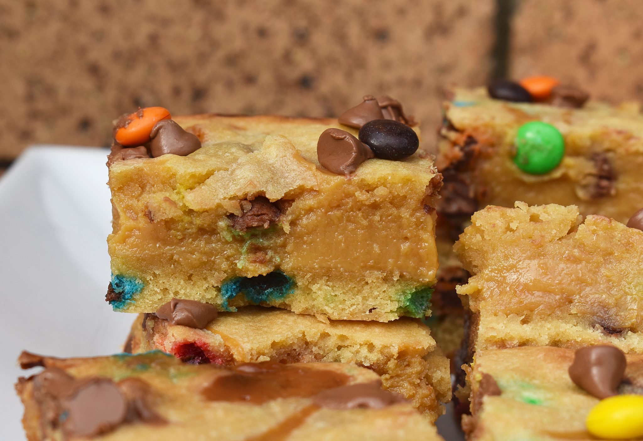 M&M Caramel Cookie Bars - Lights, Camera, BAKE!