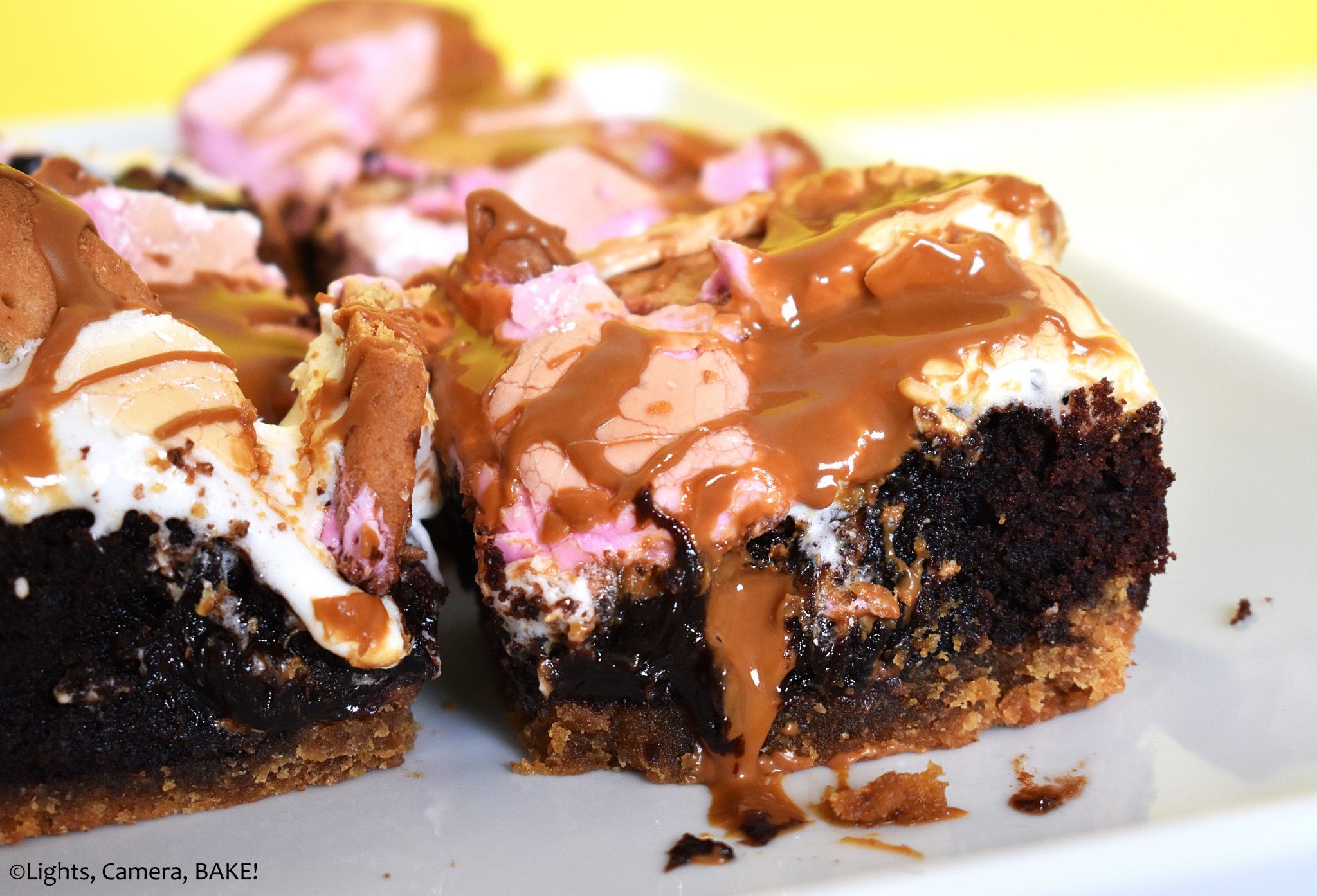 Biscoff S'mores Brownies - Lights, Camera, BAKE!