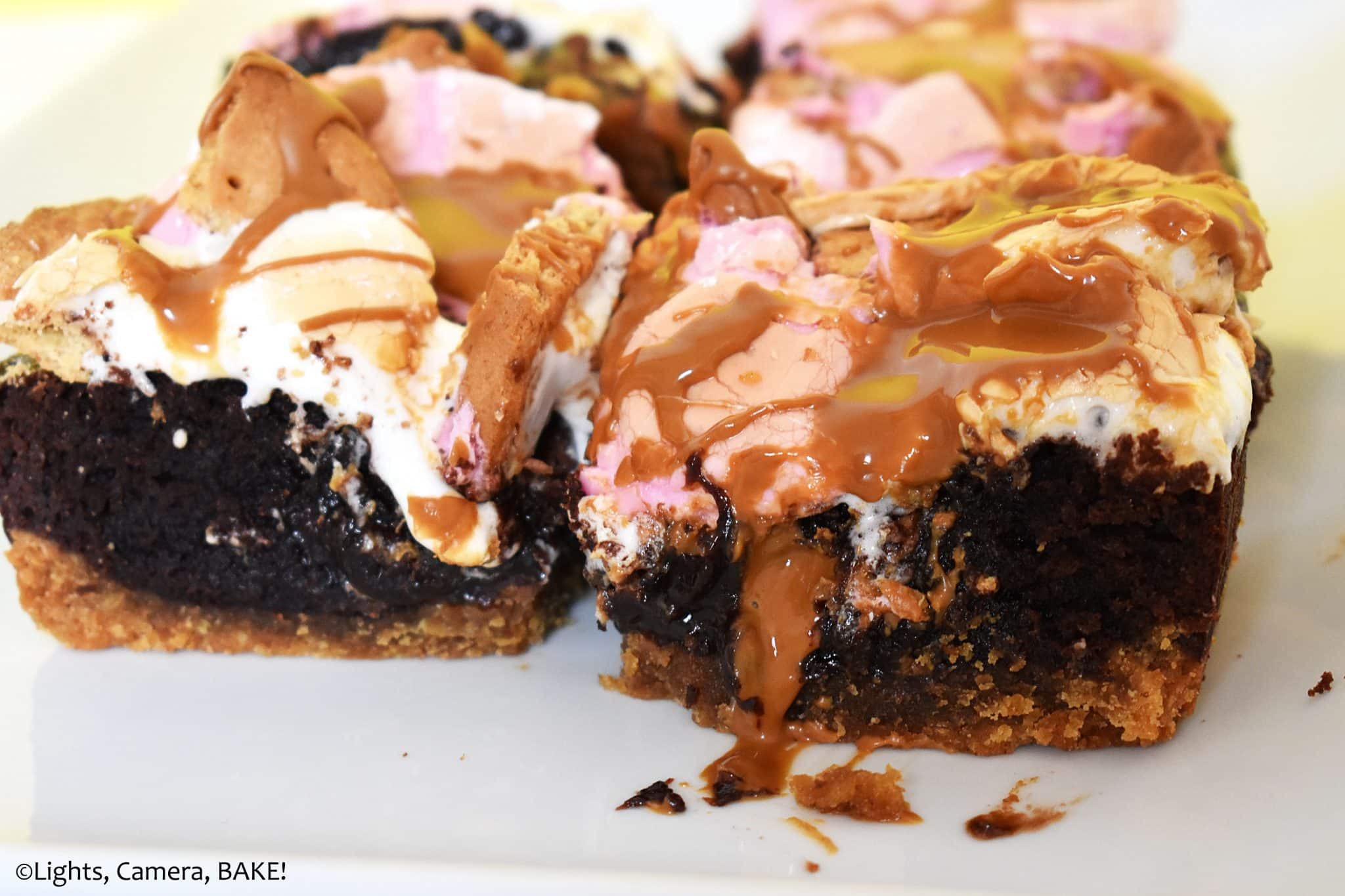 Biscoff S'mores Brownies - Lights, Camera, BAKE!