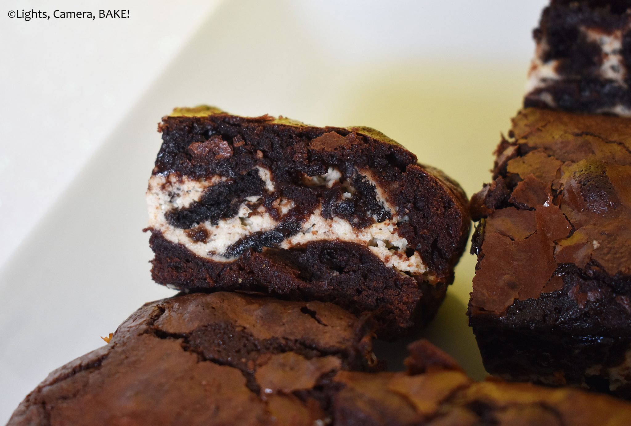 Cookies and Cream Cheesecake Brownies - Lights, Camera, BAKE!